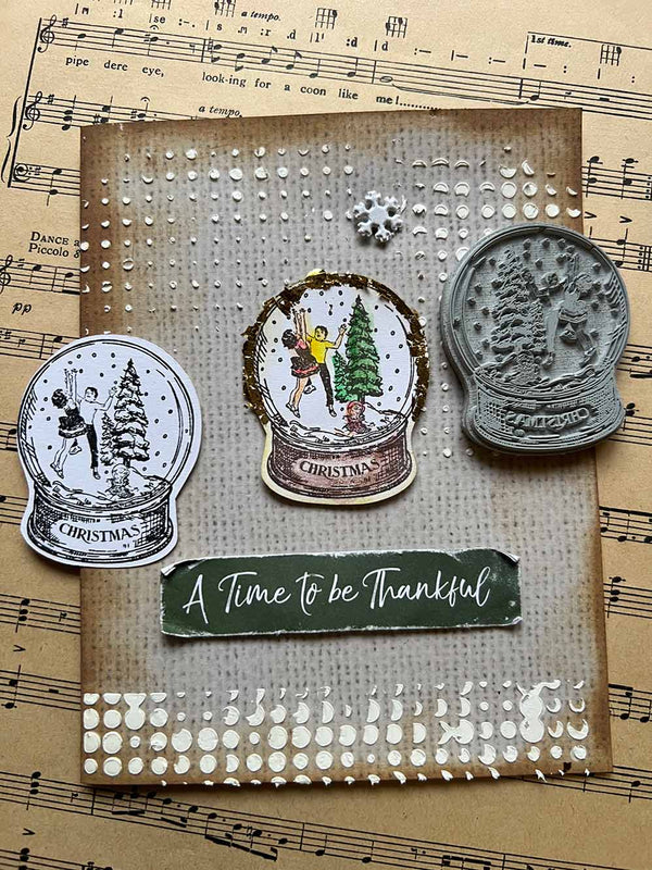 'Christmas Snow Globe' Cling Mount Stamp by Mic Moc from micmoc.com
