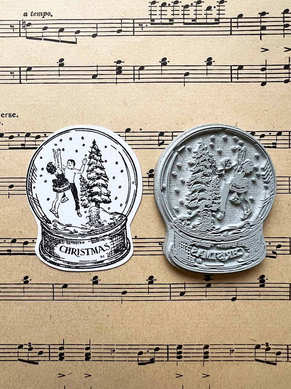 'Christmas Snow Globe' Cling Mount Stamp by Mic Moc from micmoc.com
