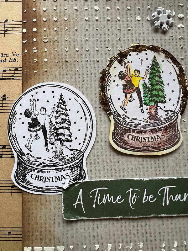 'Christmas Snow Globe' Cling Mount Stamp by Mic Moc from micmoc.com