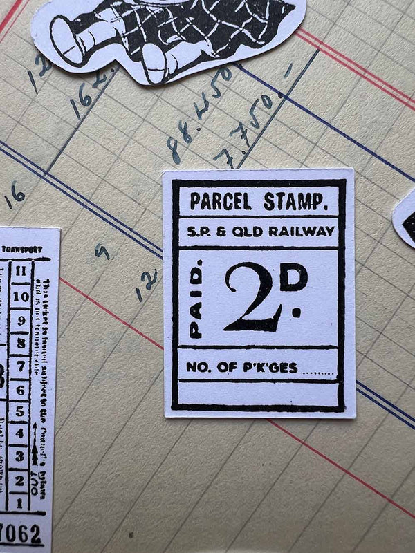 'Old Railway Parcel' Wood Rubber Stamp by Mic Moc (古い鉄道切符) from micmoc.com