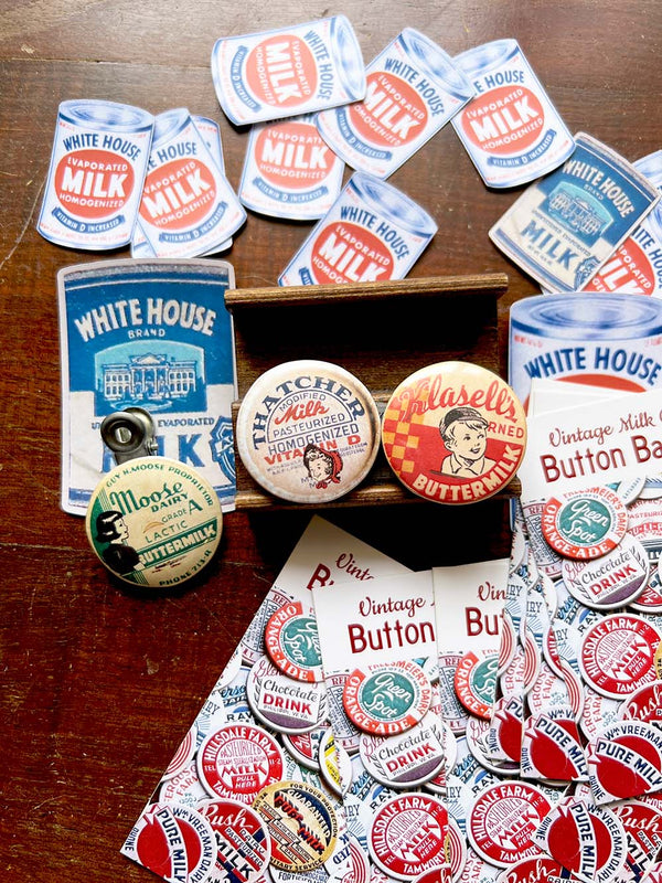 Button Badge 'Buttermilk Milk Set F' (milk cap series) from micmoc.com ...
