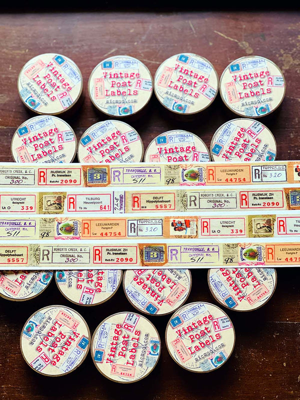 'Vintage Post Labels' Washi (Printed)Tape - by Mic Moc from micmoc.com
