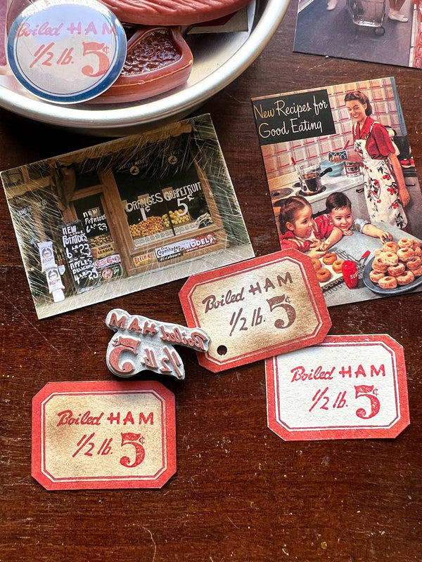 'Boiled Ham Grocery Sign' Rubber Stamp by Mic Moc (茹でたハム) from micmoc.com