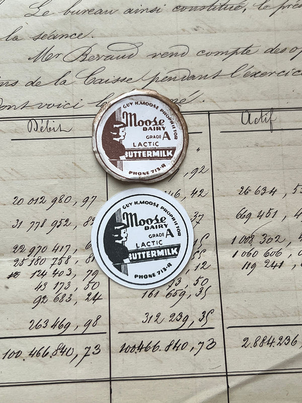 Buttermilk Dairy Milk Cap Cling Rubber Stamp by Mic Moc from micmoc.com