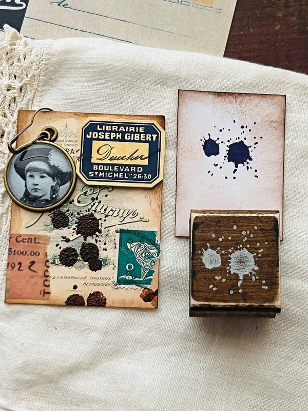 'Ink Splatter' Wood Rubber Stamp by Mic Moc from micmoc.com