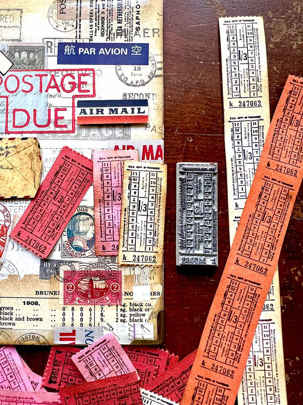 'Mini Vintage Ticket k247062' Rubber Stamp by Mic Moc from micmoc.com