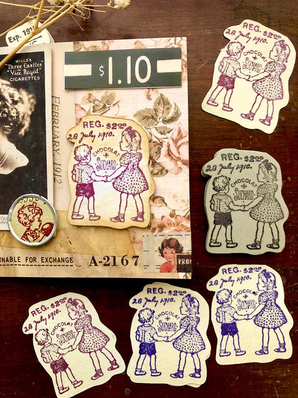 Old Chocolate Label Rubber Stamp by Mic Moc (チョコレートラベル) from micmoc.com